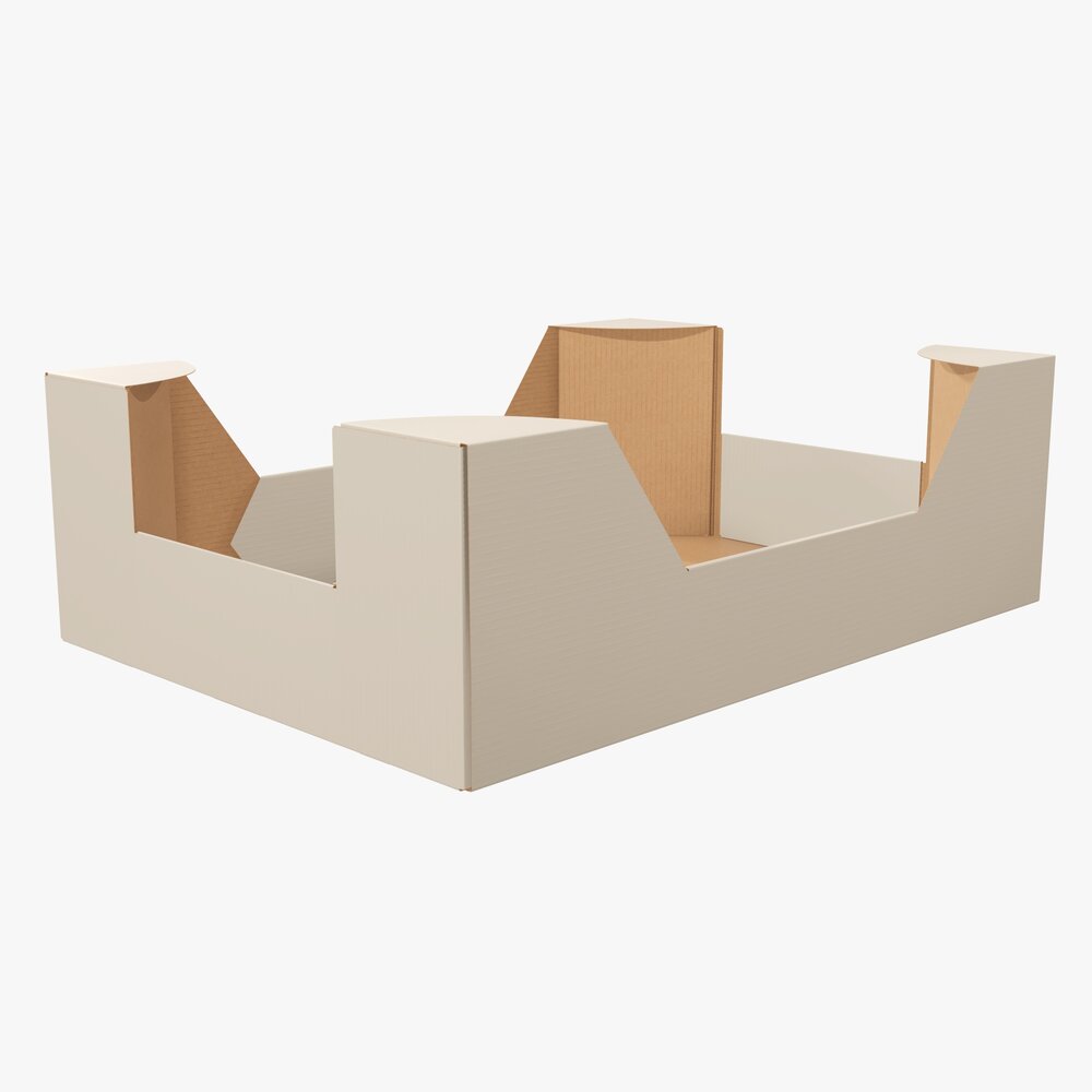 Cardboard Retail Tray Box 02 3D model - Download Mockup on 3DModels.org