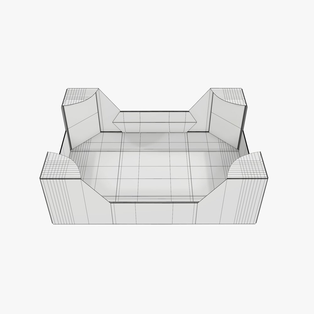 Cardboard Retail Tray Box 02 3D model - Download Mockup on 3DModels.org