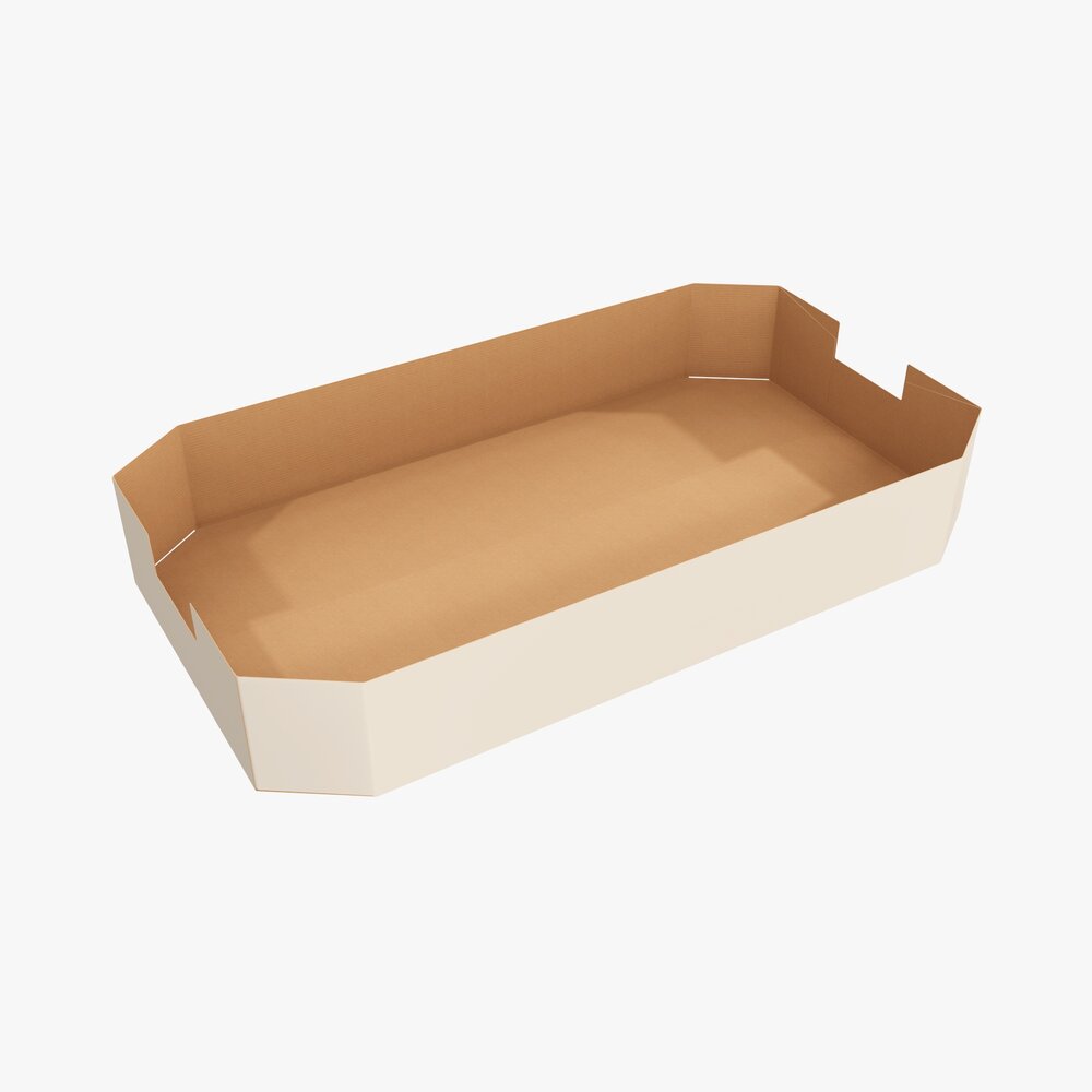 Cardboard Retail Tray Box 04 3D model - Download Mockup on 3DModels.org