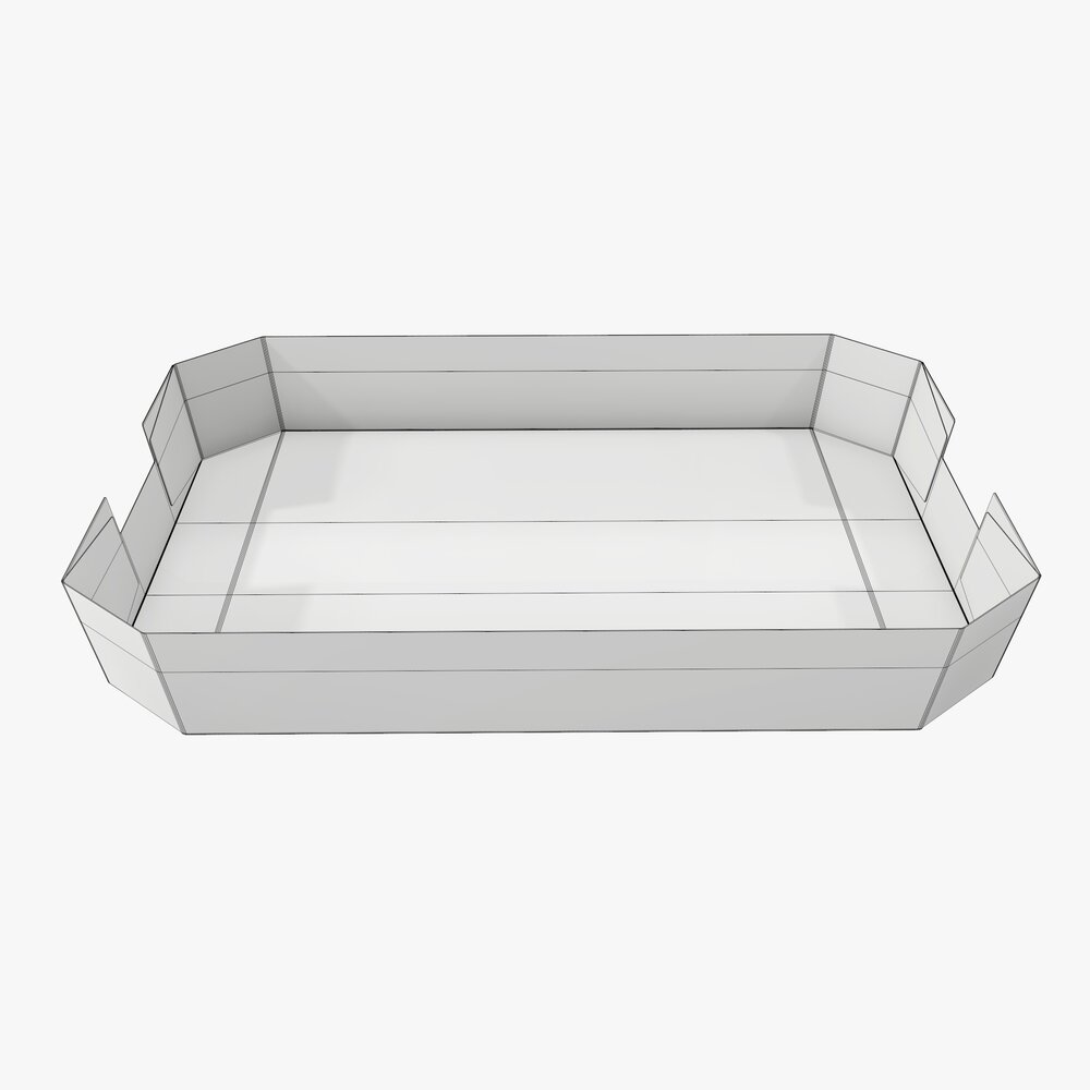 Cardboard Retail Tray Box 04 3D model - Download Mockup on 3DModels.org