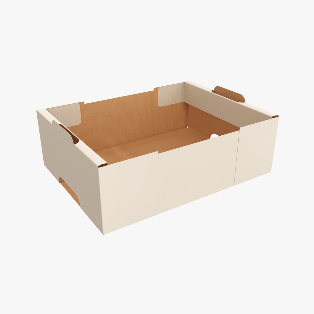 Cardboard Retail Tray Box 05 3D model - Download Mockup on 3DModels.org