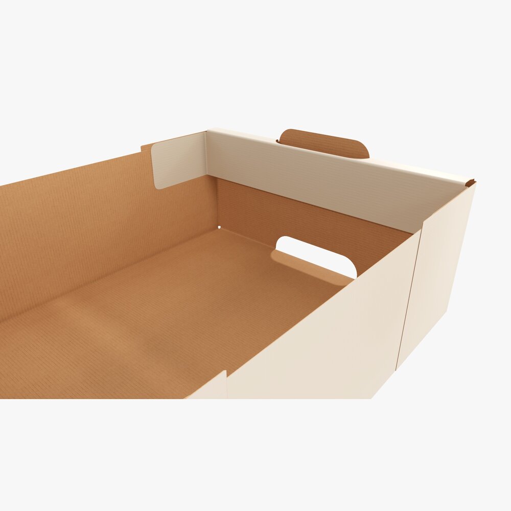 Cardboard Retail Tray Box 05 3D model - Download Mockup on 3DModels.org