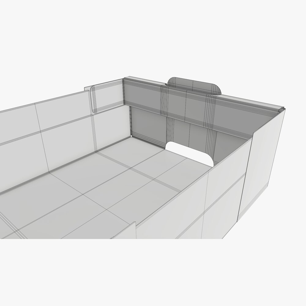 Cardboard Retail Tray Box 05 3D model - Download Mockup on 3DModels.org