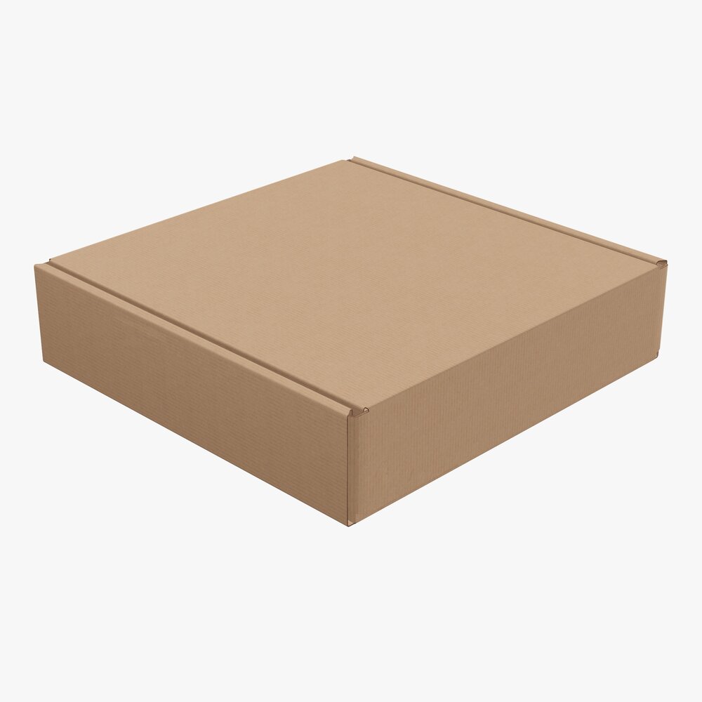 Corrugated Cardboard Paper Box Packaging 02 3D model - Download Mockup ...