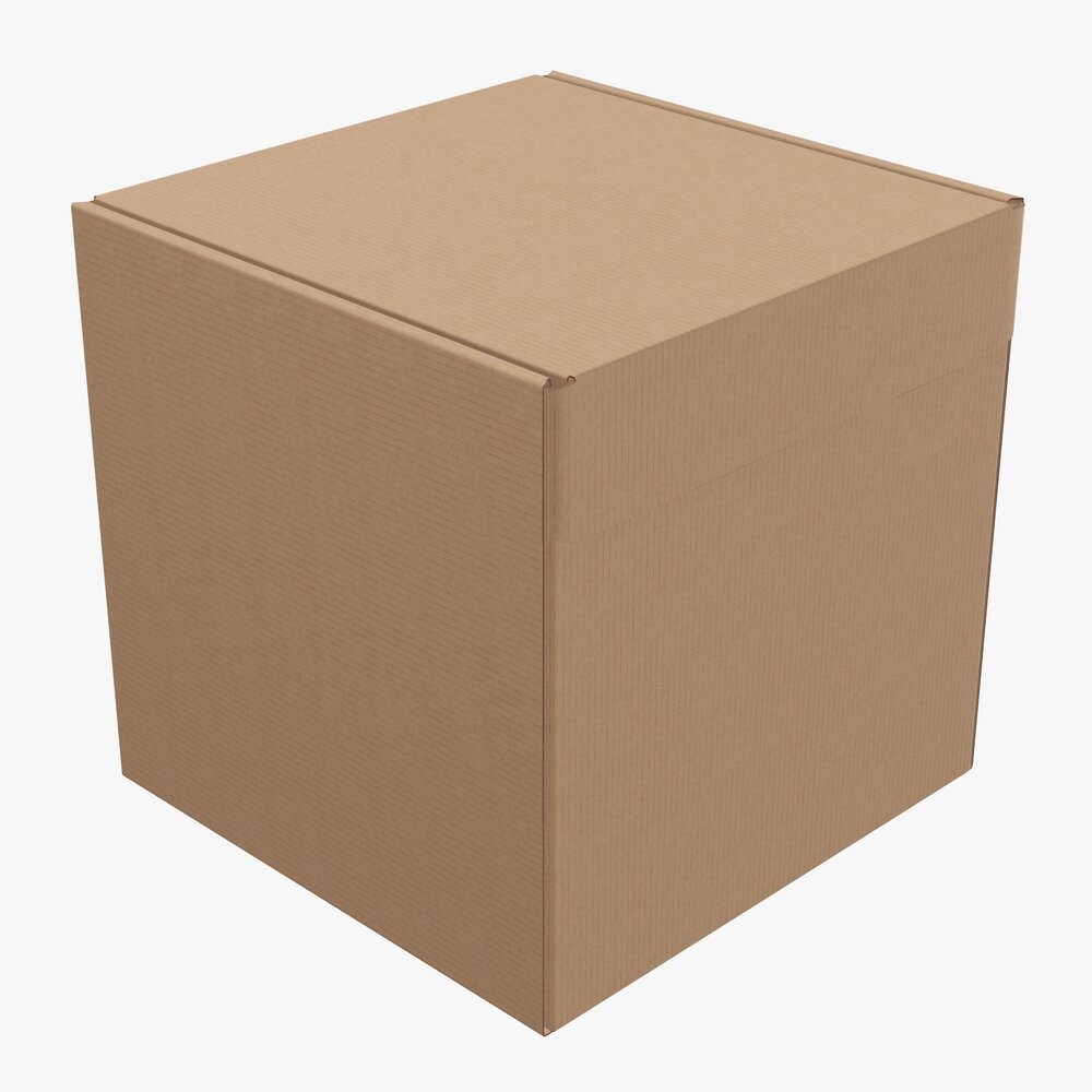 Corrugated Cardboard Paper Box Packaging 05 3D model - Download Mockup ...
