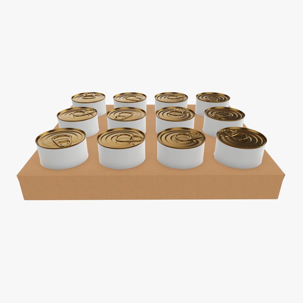 Food Tin Can Shipping Tray 3D model - Download Mockup on 3DModels.org