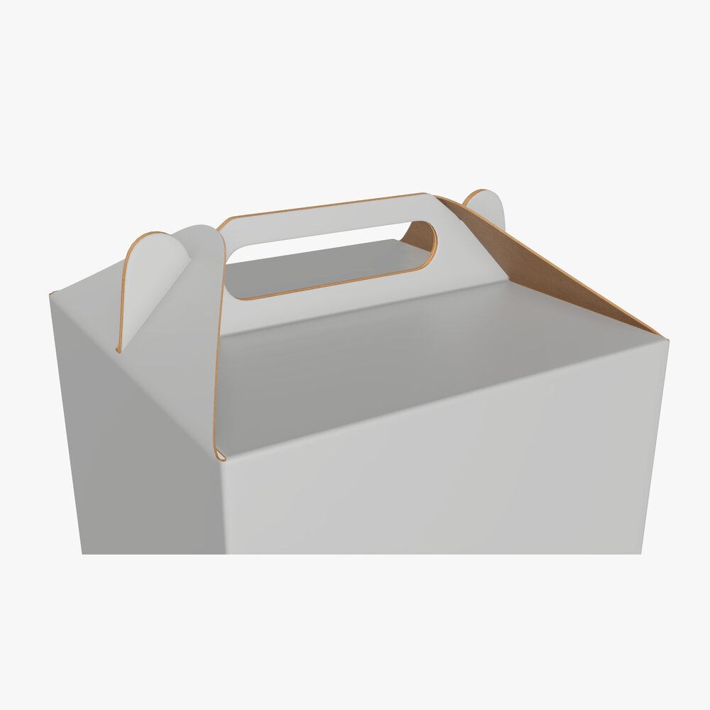 Gable Box Cardboard Food Packaging 02 White 3D model - Download Mockup ...