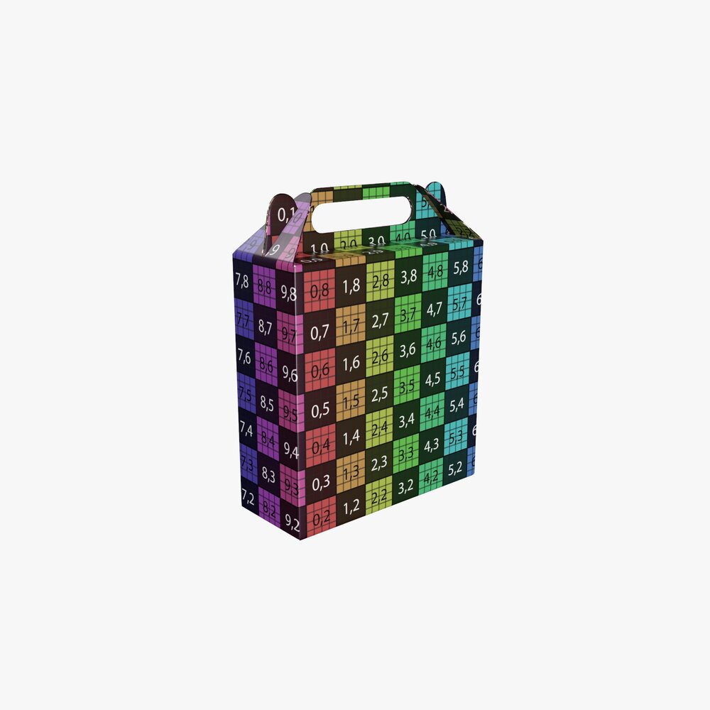 Kraft Paper Gable Box with Handle 3D model - Download Mockup on ...