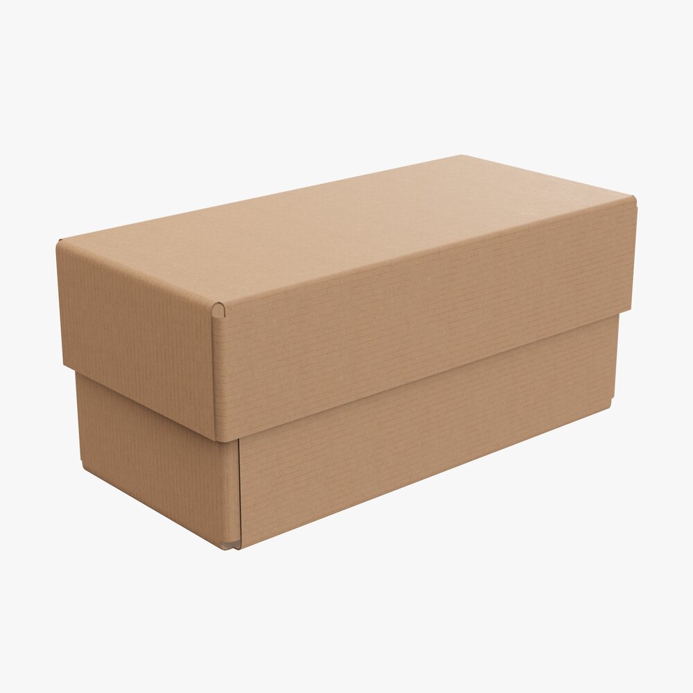 Lid And Try Cardboard Box 01 3D model - Download Mockup on 3DModels.org