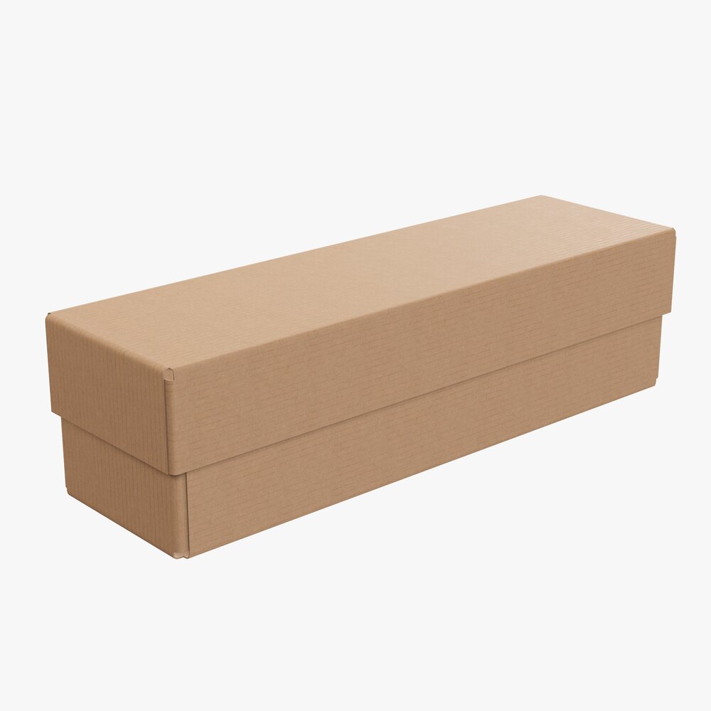 Lid And Try Cardboard Box 02 3D model - Download Mockup on 3DModels.org