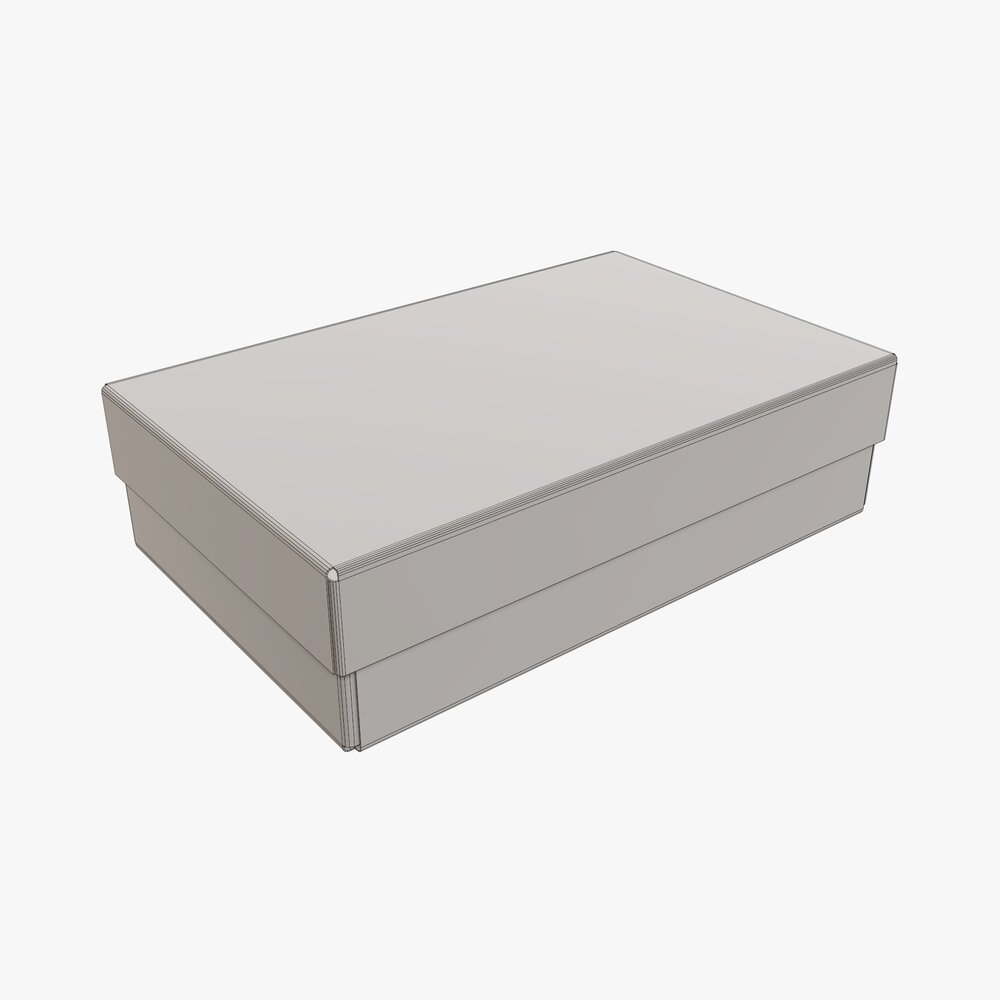 Lid And Try Cardboard Box 03 3D model - Download Mockup on 3DModels.org