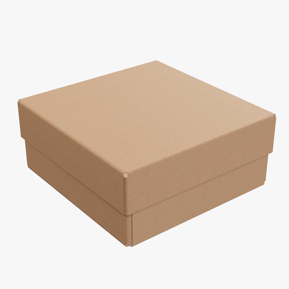 Caja de Cartón Con Tapa Modelo 3D - Descargar Maqueta on 3DModels.org