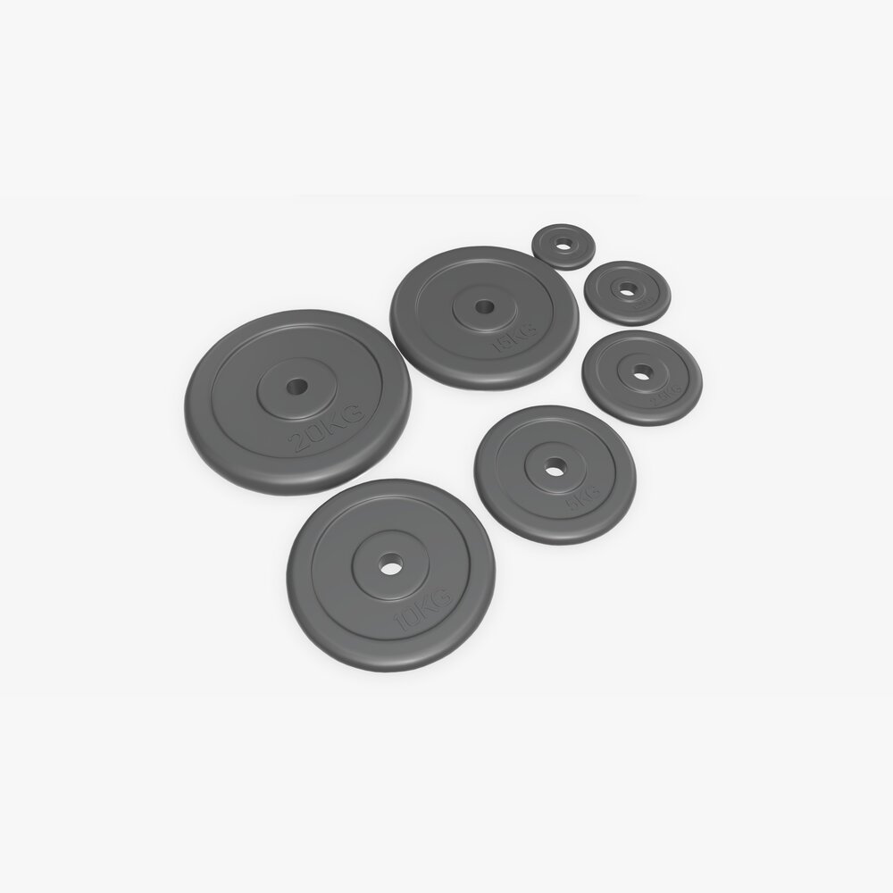Barbell Rubberized Weight Set 3D model - Download Sports Equipment on ...