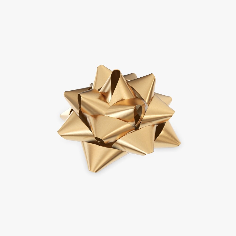 Gold Metallic Gift Bow for Present Wrapping 3D model - Download ...
