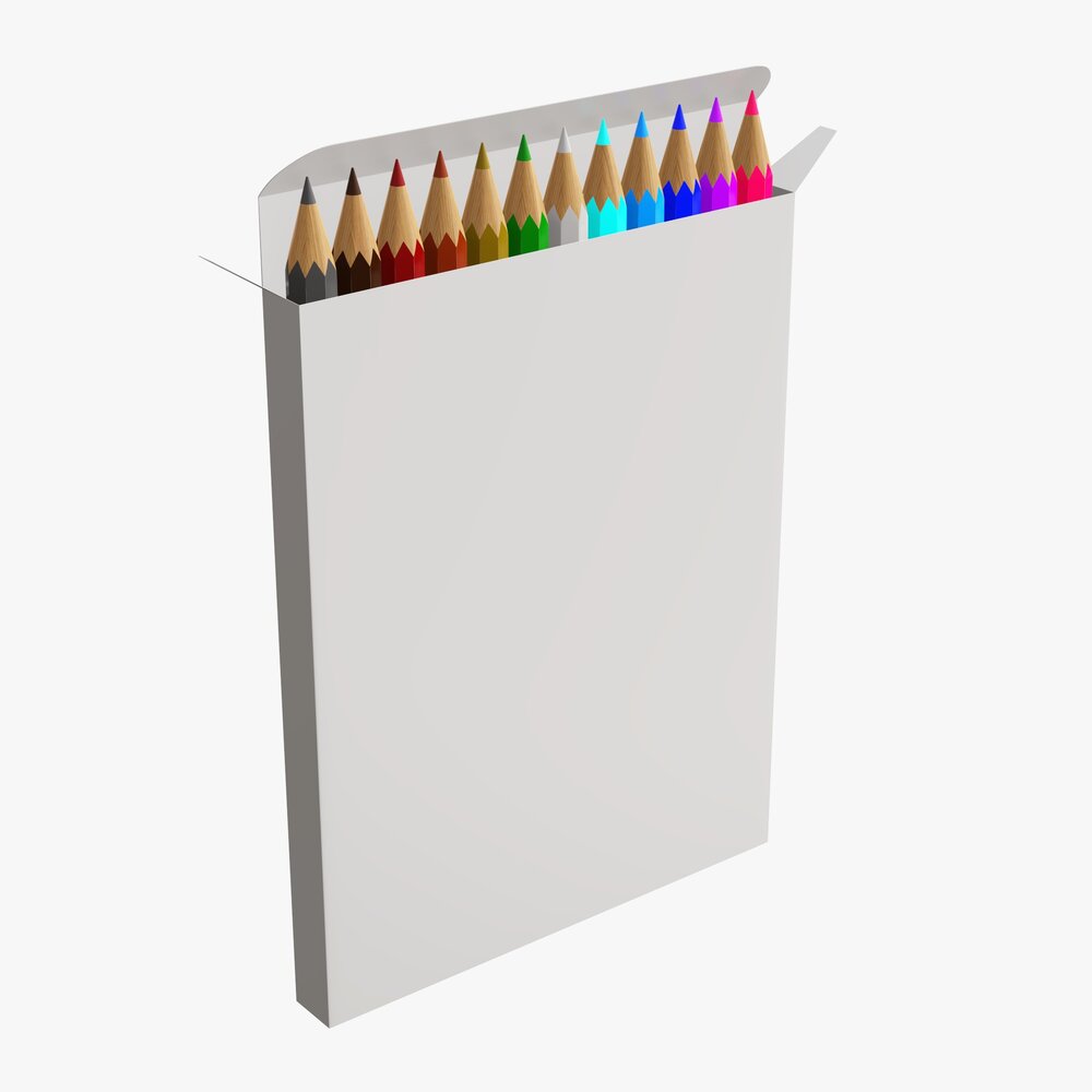 Colored Pencil Box 02 3D model - Download Stationery on 3DModels.org