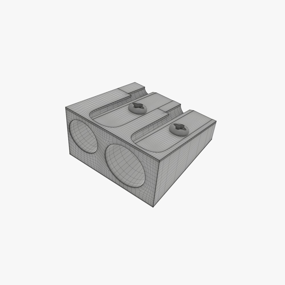 Double Metal Pencil Sharpener 3D model - Download Stationery on ...