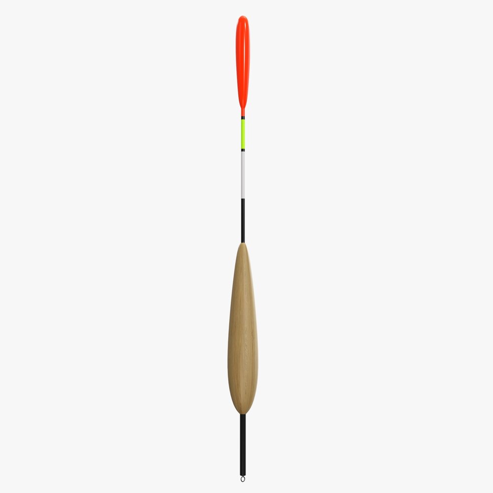 Wooden Fishing Float with Orange Tip 3D model - Download Hobbies on ...