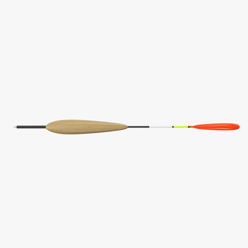 Wooden Fishing Float with Orange Tip 3D model - Download Hobbies on ...