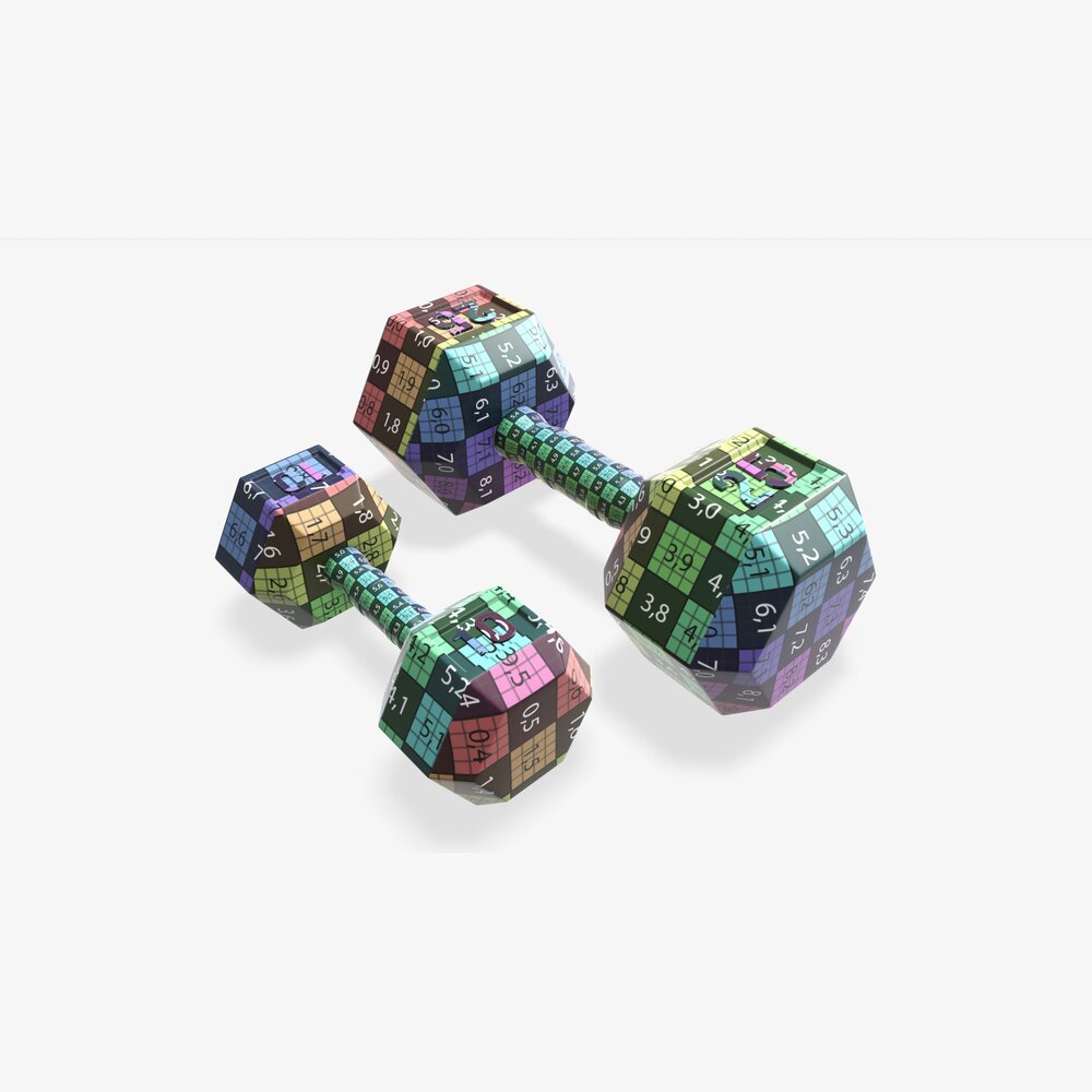 Hexagonal Rubberized Dumbbells 01 3D model - Download Sports Equipment ...