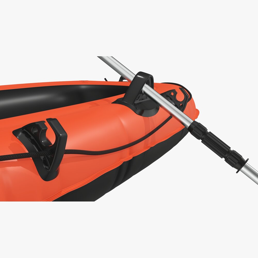 Inflatable Raft with Dual Oars and Safety Ropes 3D model - Download ...