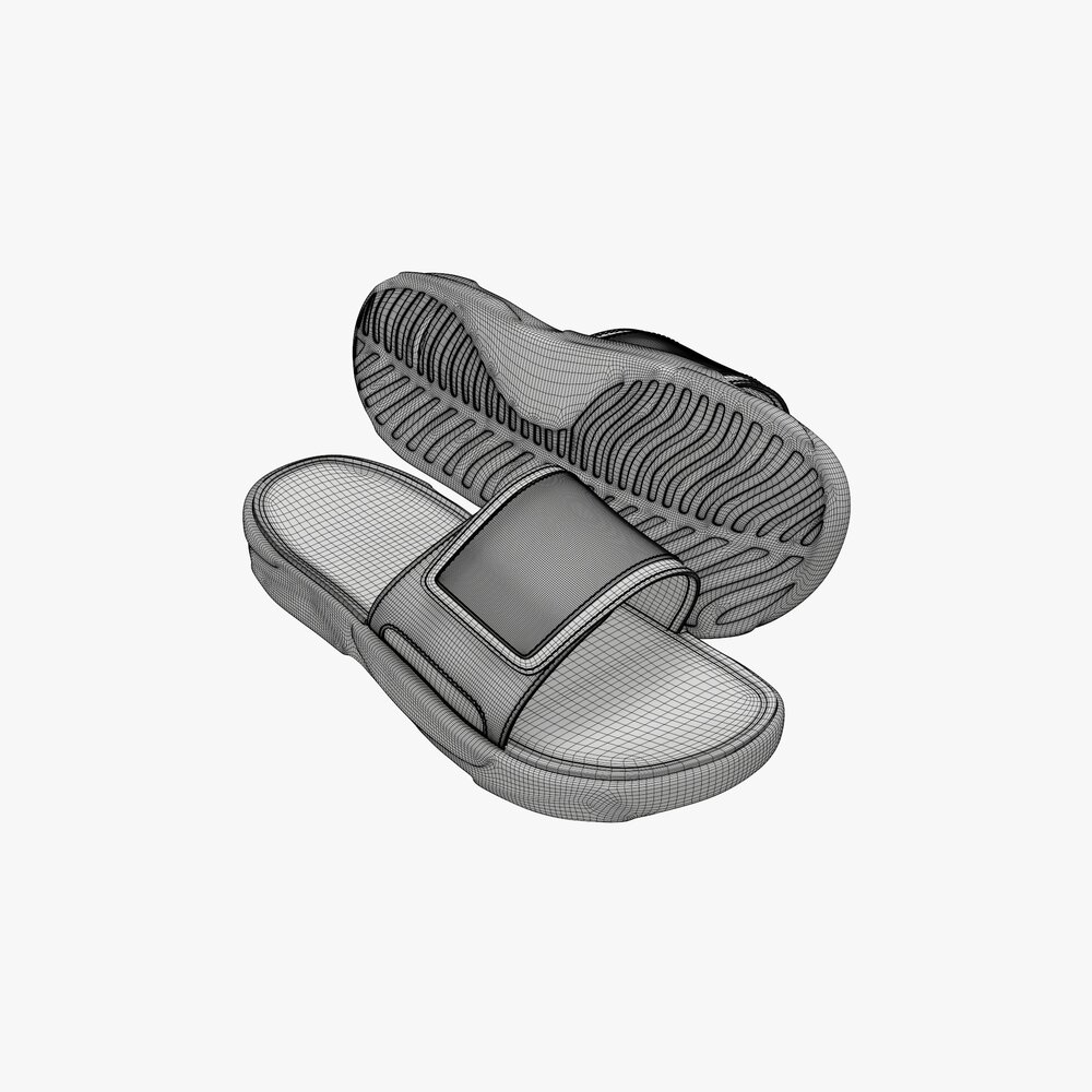 Mens Slides Footwear Sandals 01 V2 3D model - Download Shoes on ...
