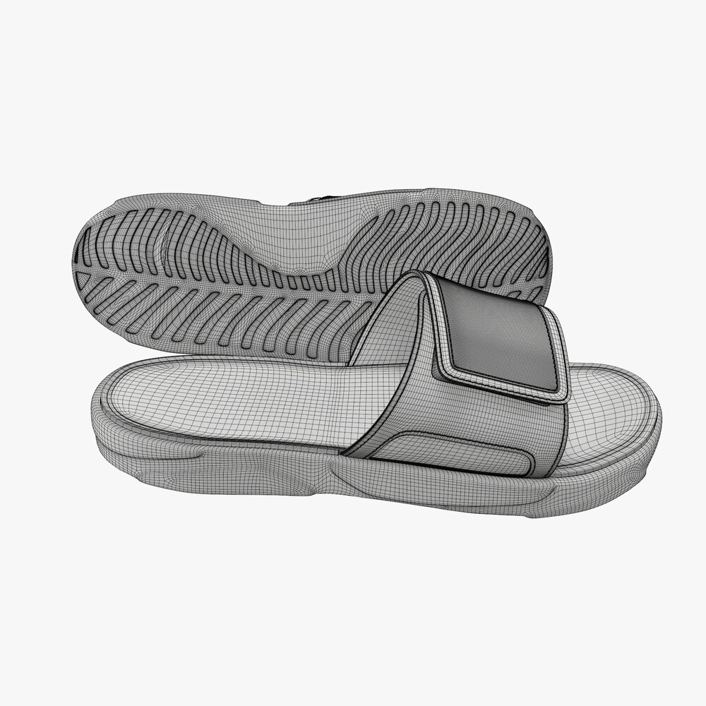 Mens Slides Footwear Sandals 01 V2 3D model - Download Shoes on ...