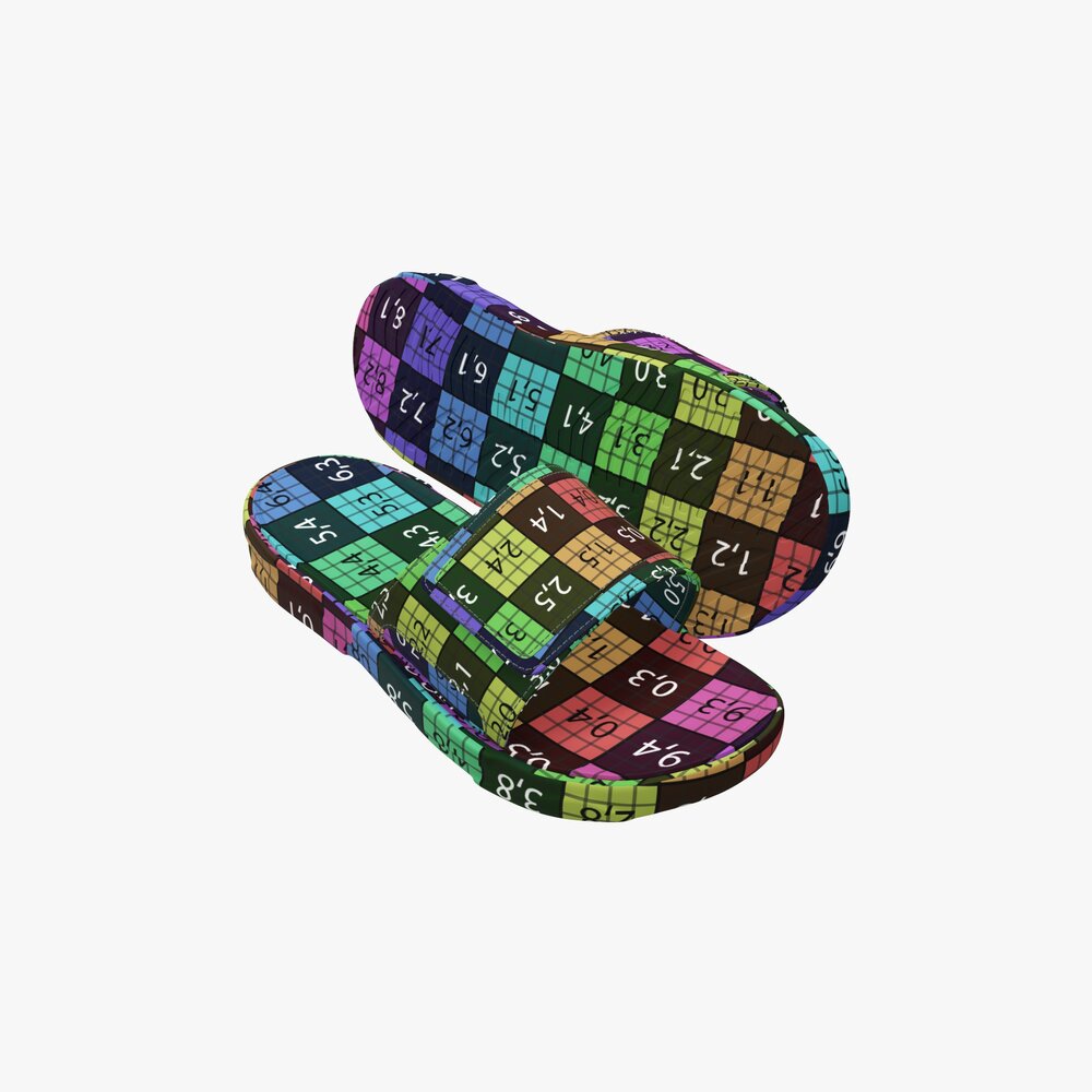 Mens Slides Footwear Sandals 01 V2 3D model - Download Shoes on ...