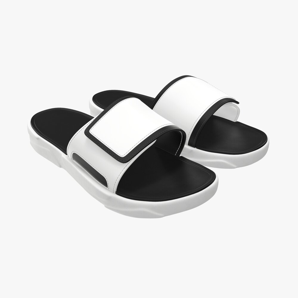 Mens Slides Footwear Sandals 01 3D model - Download Shoes on 3DModels.org