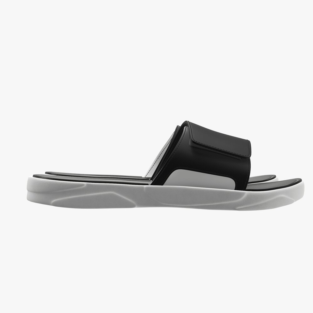 Mens Slides Footwear Sandals 02 3D model - Download Shoes on 3DModels.org