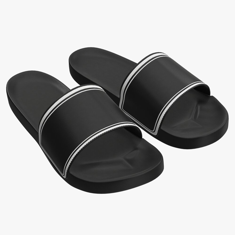 Mens Slides Footwear Sandals 03 3D model - Download Shoes on 3DModels.org