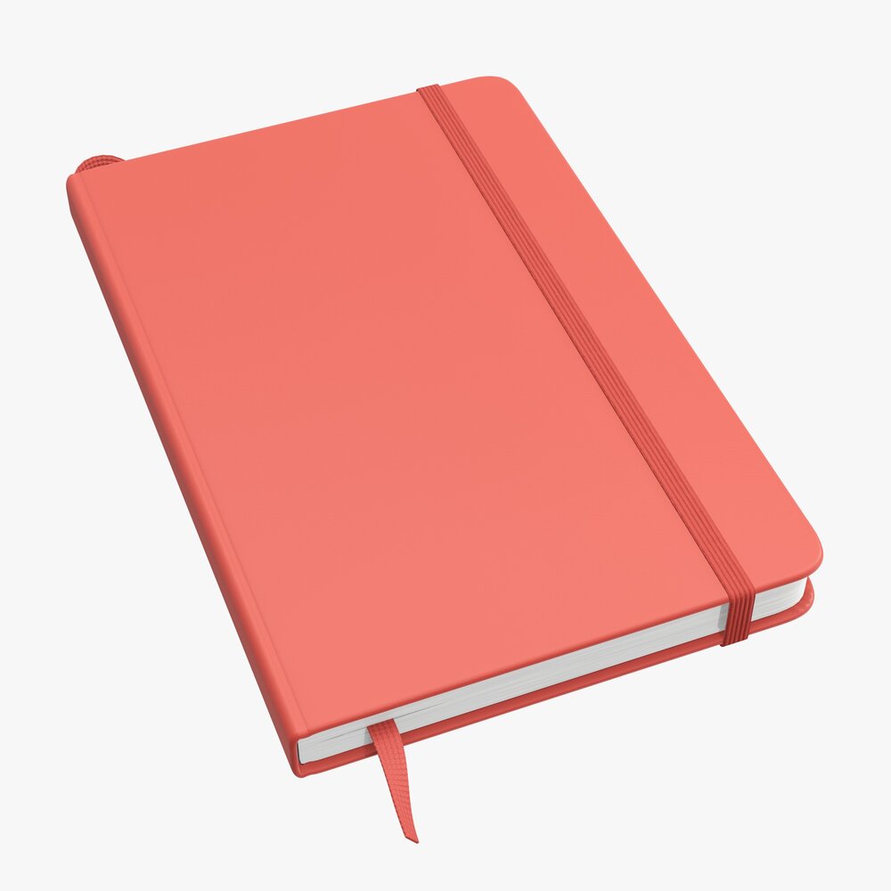 Notebook Hardcover With Strap A5 Small 3D model - Download Stationery ...