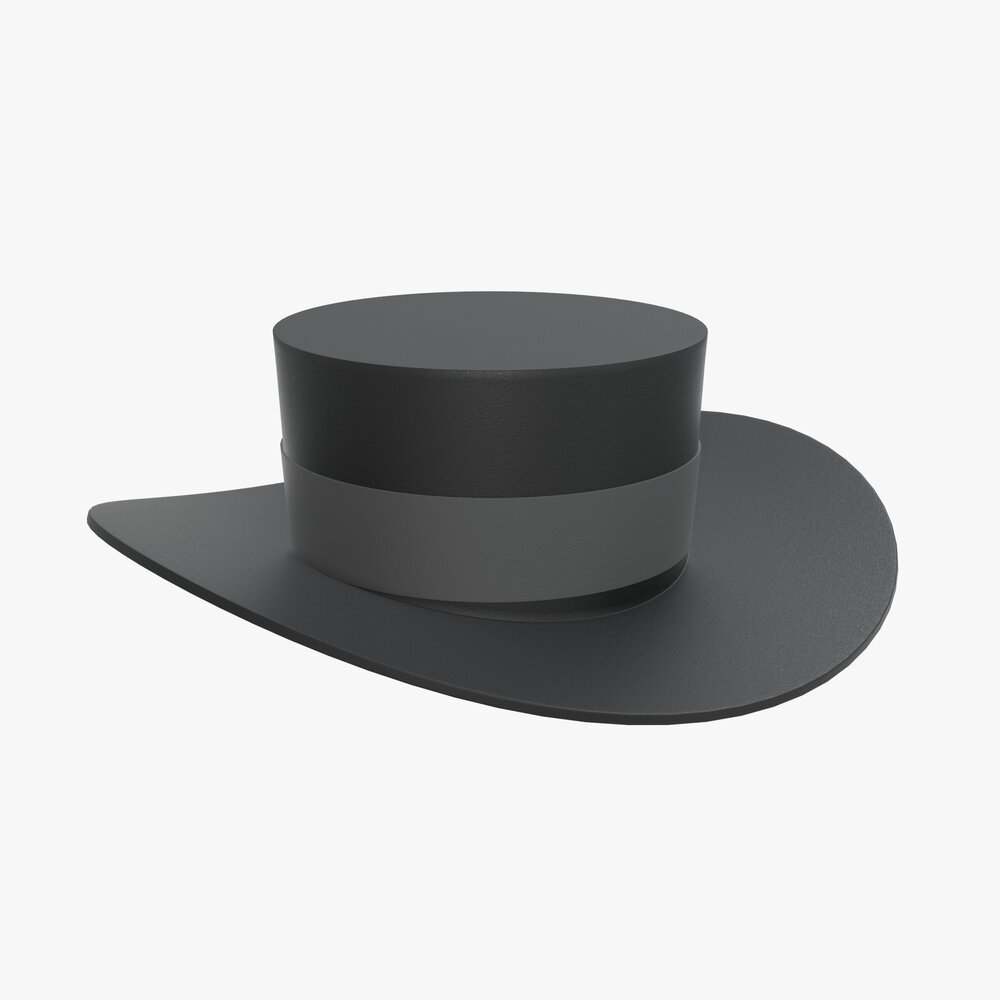 Classic Black Fedora with Contrasting Band 3D model - Download Hats on ...