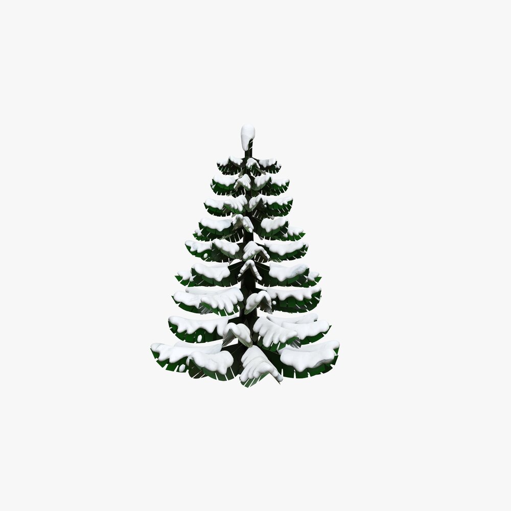 Stylized Fir Tree with Snow Caps 3D model - Download Trees on 3DModels.org
