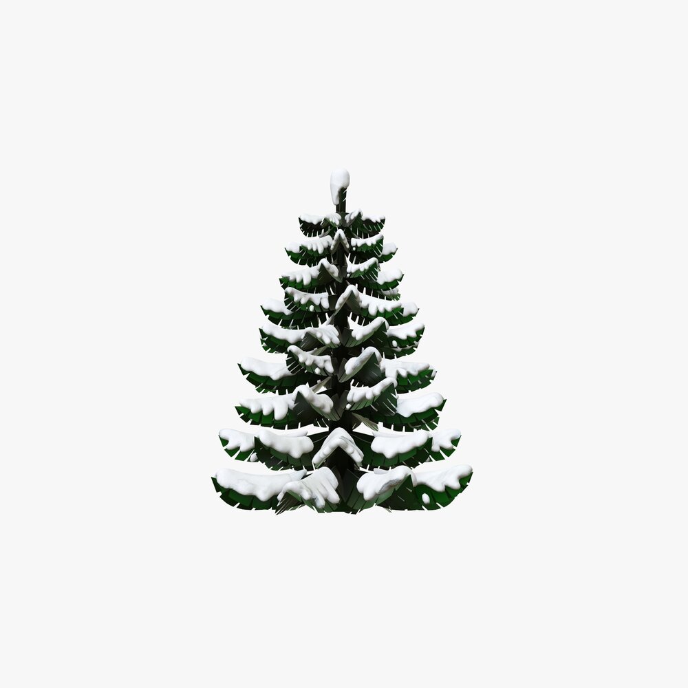 Stylized Fir Tree with Snow Caps 3D model - Download Trees on 3DModels.org