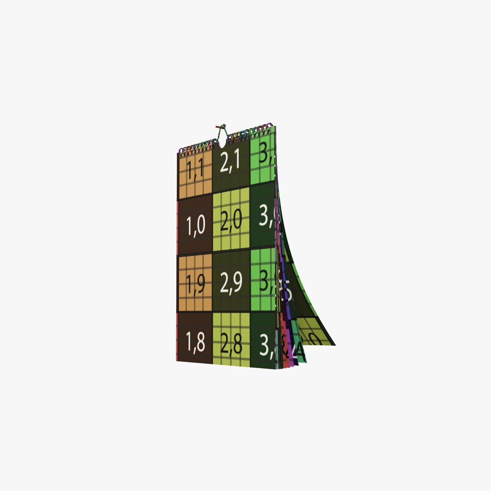 Wall Calendar 01 3D model - Download Stationery on 3DModels.org