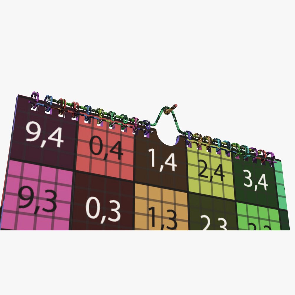 Wall Calendar 02 3D model - Download Stationery on 3DModels.org