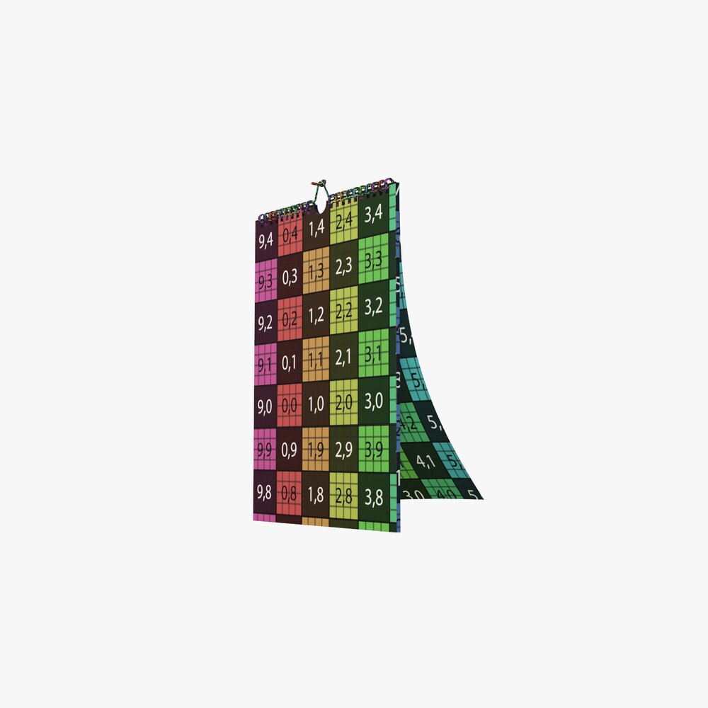 Wall Calendar 02 3D model - Download Stationery on 3DModels.org