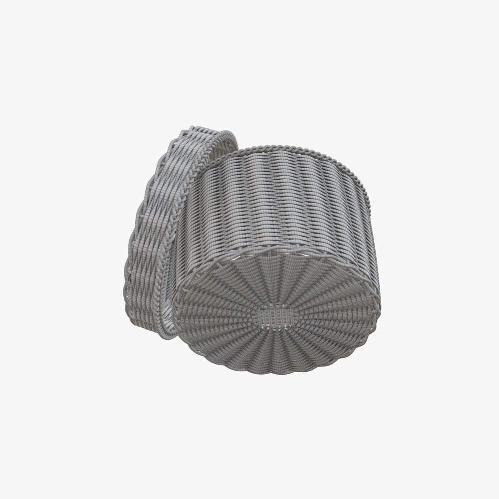 Wicker Box Medium 3D model - Download Tableware on 3DModels.org