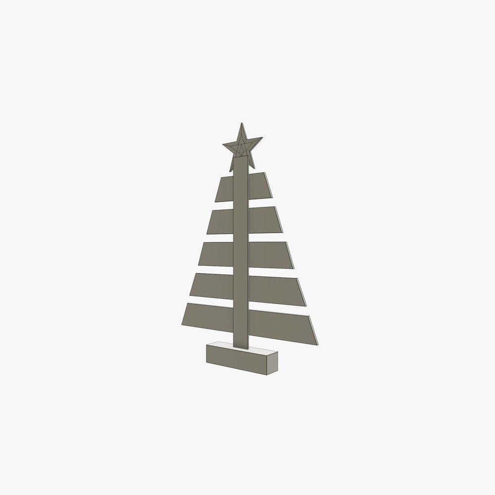 Wooden Christmas Tree 3D model - Download Decoration on 3DModels.org