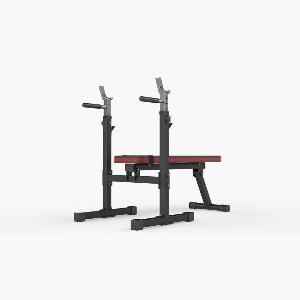 Adjustable Weight Bench Dip Station 3D model - Download Sports ...