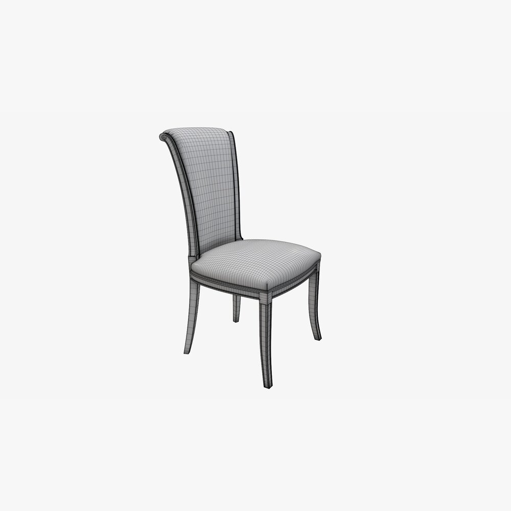 Classic Gray Upholstered Chair 3D model - Download Chair on 3DModels.org