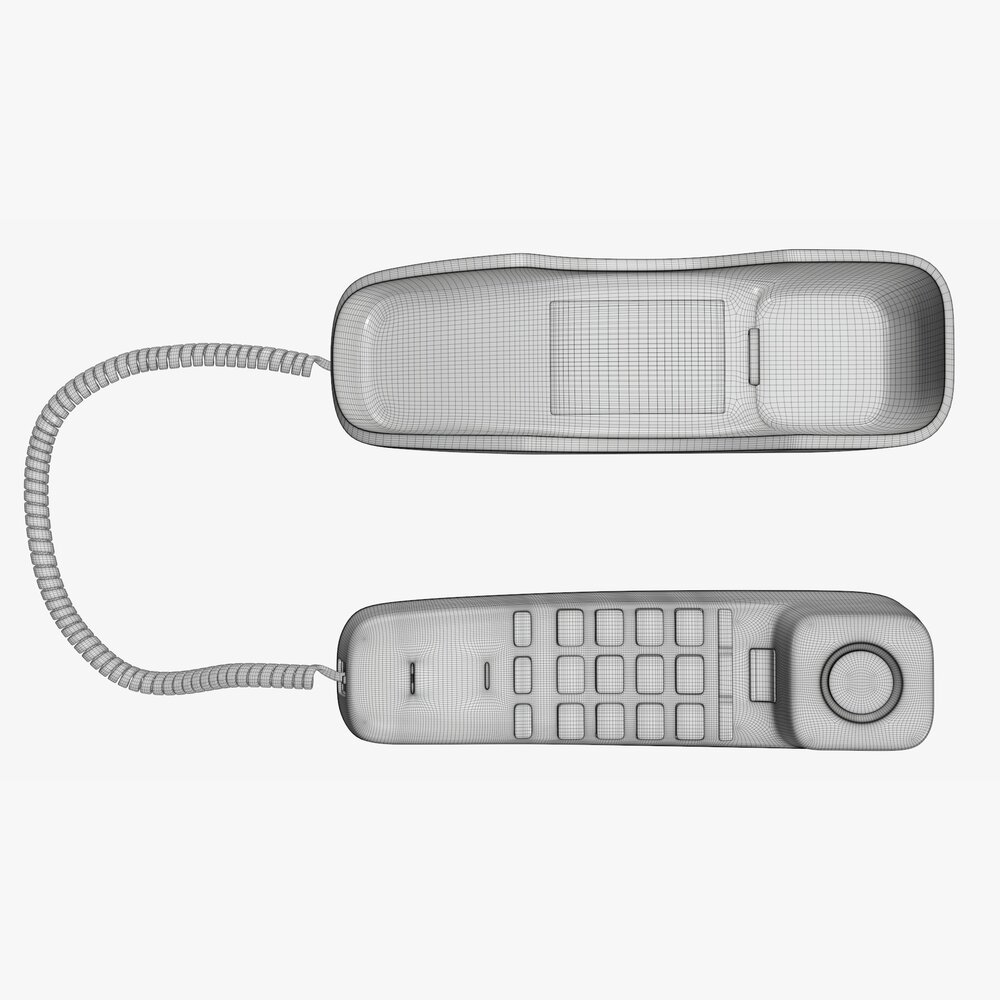 Compact Corded Phone Handset Removed 3D model - Download Phones on ...