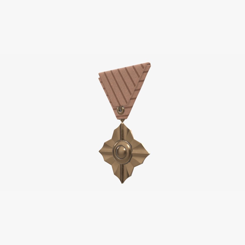 Gold Medal with Pink Striped Ribbon Award 3D model - Download Trophy on ...