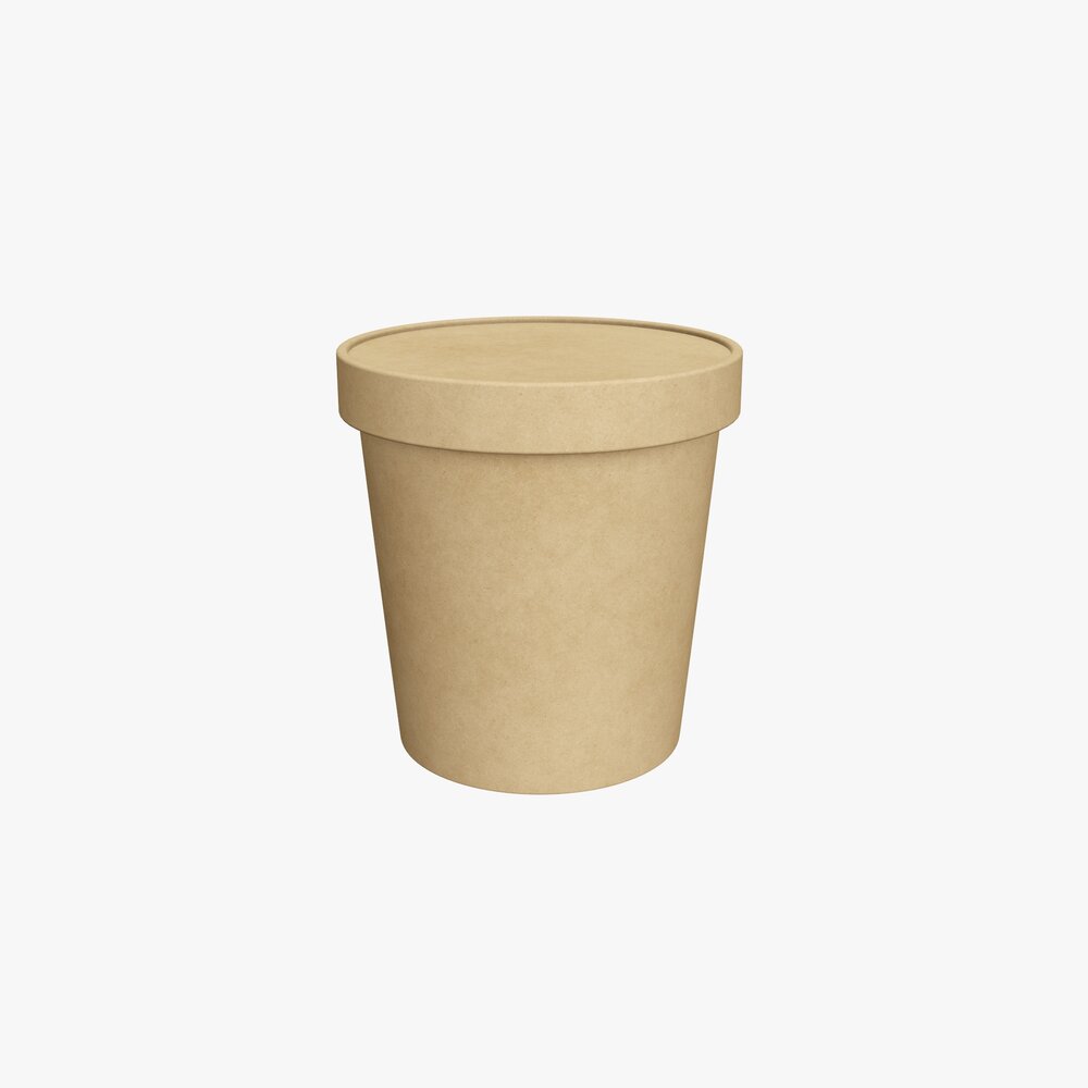 Cylindrical Paper Container with Lid 3D model - Download Mockup on ...