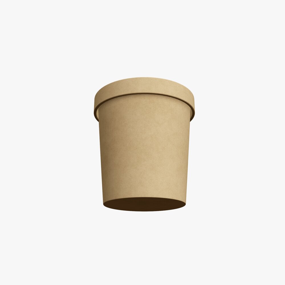 Cylindrical Paper Container with Lid 3D model - Download Mockup on ...