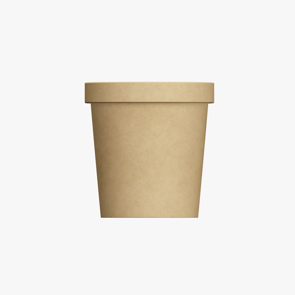 Cylindrical Paper Container with Lid 3D model - Download Mockup on ...