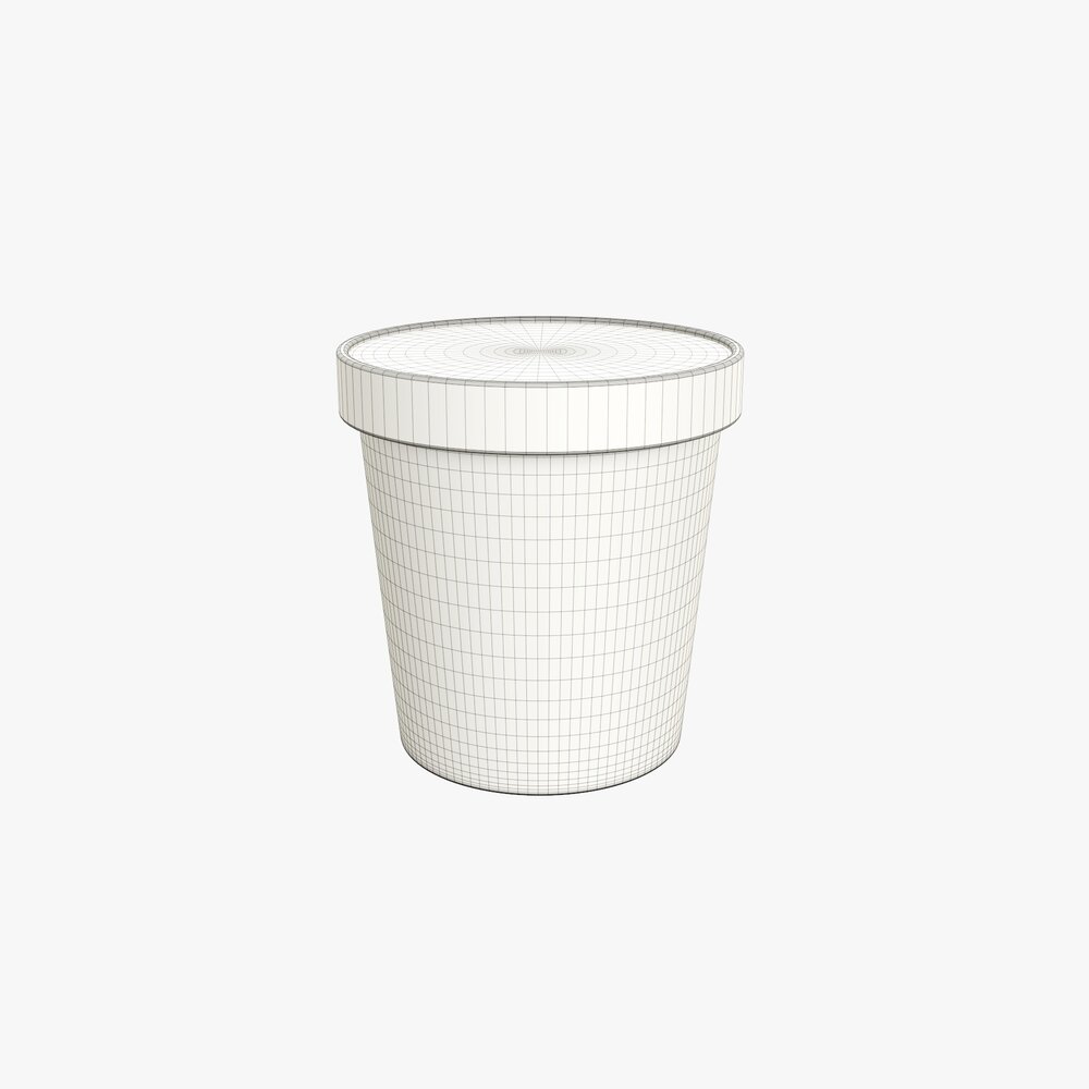Cylindrical Paper Container with Lid 3D model - Download Mockup on ...