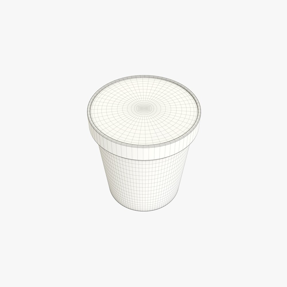 Cylindrical Paper Container with Lid 3D model - Download Mockup on ...