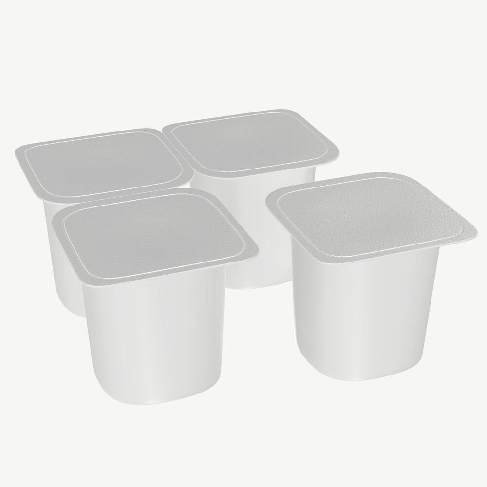 Yogurt Small Pack Seperate 3D model - Download Mockup on 3DModels.org
