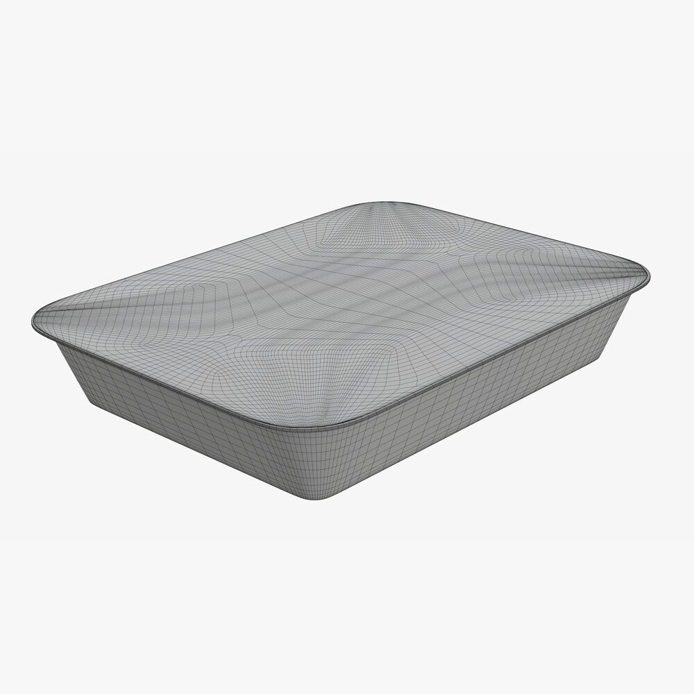 Plastic Food Container Box Tray With Foil Mockup 01 3D model - Download ...